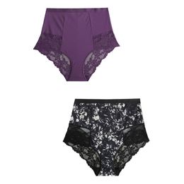 next Slip Damen Größe 5XL lila / schwarz / weiß