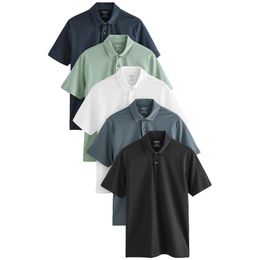next Poloshirt Herren Größe 5XL marine / basaltgrau / pastellgrün / schwarz / weiß