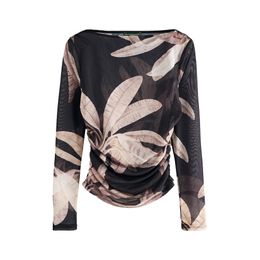 next Shirt Damen Gr&ouml;&szlig;e 4XL beige / hellbraun / schwarz