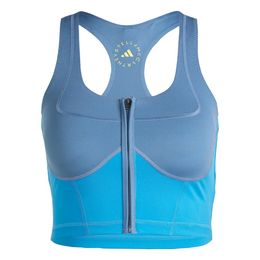 adidas by Stella McCartney Sporttop 'Two-Tone Zipped Crop' Damen Größe XL/XXL azur / opal