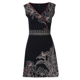 KOROSHI Kleid Damen Größe 44 hellbeige / rot / schwarz Winterkleid