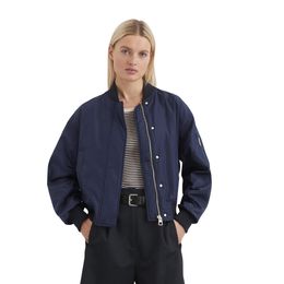 Marc O'Polo Outdoorjacke MARC O'POLO "aus recyceltem Mini-Canvas", Damen, Gr. 42, cloudless night, Obermaterial: 100% Polyester, unifarben, casual, relaxed fit, Langarm Rippbündchen, Jacken