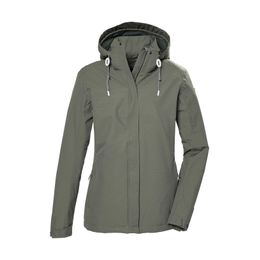 Outdoorjacke Killtec "KOS 61 WMN JCKT", Damen, Gr. 40, grün (helloliv), Oberstoff: 100% Polyester, Futter: 100% Polyester, sportlich, Jacken, Wasserdicht, atmungsaktiv, abnehmbare Kapuze, nachhaltige Herstellung