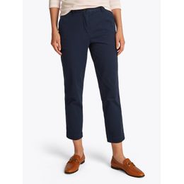 Chinohose Tommy Hilfiger "CO STRETCH GMD SLIM CHINO", Damen, Gr. 32, N-Gr, blau (schwarz night navy), Web, Obermaterial: 98% Baumwolle, 2% Elasthan, unifarben, klassisch, slim fit knöchellang, Hosen, mit Stretchanteil