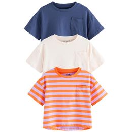 next T-Shirt Mädchen Größe 158 navy / lila / orange / hellpink