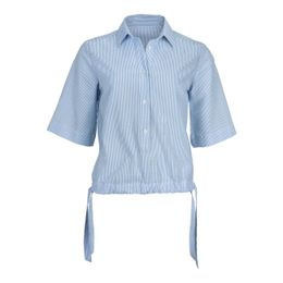 ROSSANA DIVA Seersucker-Boxy-Bluse, 42 - Blau, aus Baumwolle