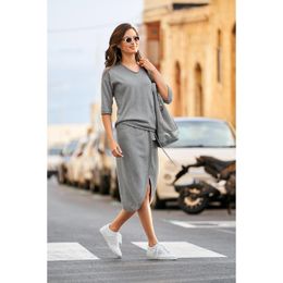 Clark Ross Pima-Alpaka-Wickelrock oder -Pullover, Pullover - 40 - Grau, Damen, aus Baumwolle