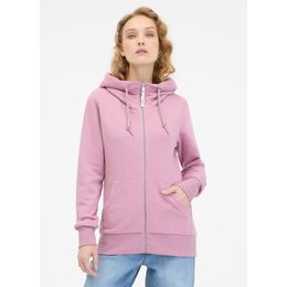 Ragwear Damen Kapuzensweatjacke "NESKIA ZIP", rosa, Gr. XXL, unifarben, Sweatware, Obermaterial: 70% Baumwolle, 30% Polyester, Sweatjacken