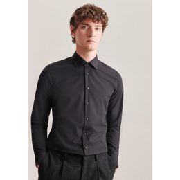 Seidensticker Herren Businesshemd "X-Slim", schwarz, Gr. 37, unifarben, 100% Baumwolle, Hemden, X-Slim Langarm Kentkragen Uni