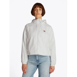 Tommy Jeans Damen Windbreaker "TJW ESSENTIAL WINDBREAKER EXT", beige, Gr. L, unifarben, Web, Obermaterial: 100% Polyester, Jacken, mit Logodruck
