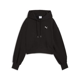 Puma Damen Hoodie "WARDROBE ESS Kurzer Relaxed Fit Hoodie Damen", schwarz, Gr. L, Obermaterial: 32% Polyester, 68% Baumwolle; Rippe: 96% Baumwolle,