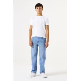 Garcia Kinder Straight-Jeans "JAYSEN", blau, Gr. 140, unifarben, Denim/Jeans, Obermaterial: 99% Baumwolle, 1% Elasthan, Jeans, im Five-Pocket Style,