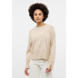 Eterna Damen Strickpullover, beige, Gr. L, 55% Baumwolle, 45% Wolle (Merino), Pullover