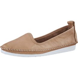 Andrea Conti Damen Slipper, Gr. 36, beige, Glattleder, Leder, Schuhe