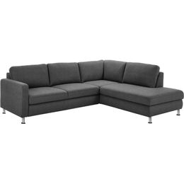 Ecksofa DIE PLANBAR, B:261cm H:82cm T:220cm, grau, 100% Polyester, Wohnzimmer, Sofas, "MP-IN19027 L-Form", wahlweise mit Bettfunktion, mit Kaltschaum