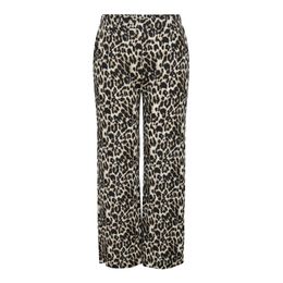 Jerseyhose Only CARMAKOMA "CARLEONESS WIDE PANT JRS", Damen, Gr. XL (54), N-Gr, pumice stone aop:leo, Jersey, Obermaterial: 95% Polyester, 5% Elasthan, bedruckt, animal-print, modisch, Hosen