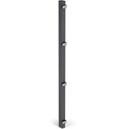 Alberts Zaunpfosten "60x40 mm f&uuml;r Doppelstabmattenzaun", 127,5cm, grau, Zaunpfosten, 127,5 cm, zur Befestigung mit Einschlag-Bodenh&uuml;lse oder