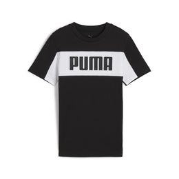 Puma Jungen T-Shirt "Essentials Block T-Shirt Jungen", schwarz, Gr. 164, clean, Obermaterial: 100% Baumwolle; Rippe: 20% Polyester, 80% Baumwolle,