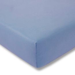 Bettlaken Estella, B:100cm L:200cm, blau, Jersey-Elasthan, Obermaterial: 97% Baumwolle, 3% Elasthan, Bettlaken, "Zwirnjersey", langlebig,