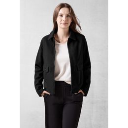 Cecil Damen Kurzjacke, schwarz, Gr. XXL, unifarben, Stoff, 90% Polyester, 10% Viskose, Jacken, mit Kragen