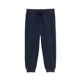 Tom Tailor Jungen Sweathose, blau, Gr. 92, unifarben, Sweatware, Obermaterial: 70% Baumwolle, 30% Polyester. Futter: 100% Baumwolle, Hosen, mit Logo