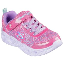 Skechers Mädchen Sneaker "HEART LIGHTS", Gr. 33, bunt, Synthetik, Textil, Glitzer, kontrastfarbene Details, Schuhe, Blinkschuh mit Herz-Laufsohle,