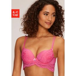 Lascana Damen Push-up-BH "Valentina", Gr. 85, pink, Microtouch, Obermaterial: 60% Polyamid, 35% Polyester, 5% Elasthan, BHs, mit extravaganten