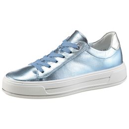 Ara Damen Plateausneaker "CANBERRA", Gr. 8,5, silber, Glattleder, metallic, Schuhe, Freizeitschuh, Halbschuh, Schnürschuh in Komfortweite G (= weit)