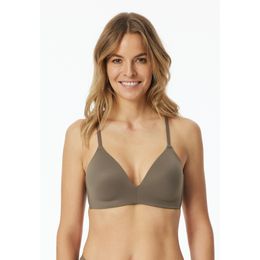 Schiesser Damen Soft-BH "Invisible Soft", Gr. 75, braun, Microtouch, Obermaterial: 70% Polyamid, 30% Elasthan, unifarben, Basic, BHs, mit seitlichen