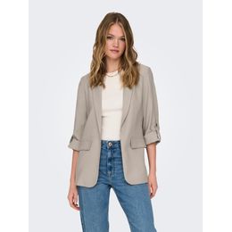 Only Damen Longblazer "ONLARIS LIFE 3/4 LOOSE BLAZER CC TLR", beige, Gr. 34, unifarben, Web, Obermaterial: 93% Viskose, 7% Polyester, Blazer