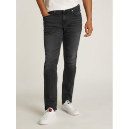 Tommy Jeans Herren Slim-fit-Jeans "Scanton Slim Denim", schwarz, Gr. 30, unifarben, Denim/Jeans, Obermaterial: 99% Baumwolle, 1% Elasthan, Jeans, mit