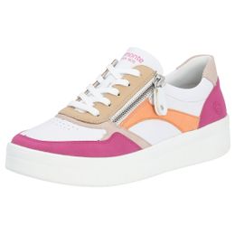 Remonte Damen Plateausneaker, Gr. 37, pink, Leder, Lederimitat, Schuhe, Freizeitschuh, Halbschuh, Schnürschuh in schmaler Form