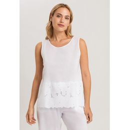 Hanro Pyjama-Oberteil in Wei&szlig; - 82% | Gr&ouml;&szlig;e L | Damen-loungewear
