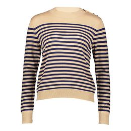 Mexx Pullover in Beige/ Dunkelblau - 66% | Gr&ouml;&szlig;e L | Damen-pullover-cardigans