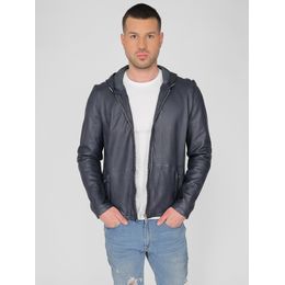 Maze Herren Lederjacke "42021109", blau, Gr. XL, Obermaterial: 100% Lammleder; &Auml;rmelfutter: 100% Polyester, Jacken