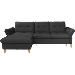Sit & More Ecksofa SIT & MORE, B:268cm H:90cm T:176cm, schwarz, Wohnzimmer, Sofas, "Göteborg", Sitztiefenverstellung und Federkern, wahlweise mit Bettfunktion