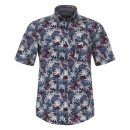 Casamoda Herren Langarmhemd "Casamoda Print Freizeithemd Casual Fit Button-Down-Kragen Print", blau, Gr. M, bedruckt, 100% Baumwolle, Hemden