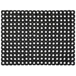 Fu&szlig;matte ANDIAMO, B:80cm H:15mm L:120cm, schwarz, Gummi, Au&szlig;enbereich, Teppiche, "Gummi Ringmatte", Schmutzfangmatte, In- und Outdoor geeignet,