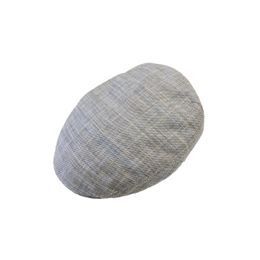 Chaplino Herren Flat Cap, beige, Gr. 58, meliert, 50% Leinen, 50% Baumwolle, Caps, im karierten Design