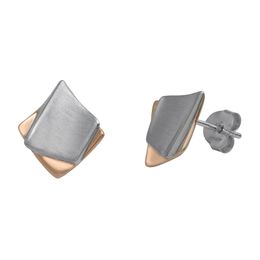 Celesta Damen Paar Ohrstecker "Silber 925 zweifarbig satiniert und gl&auml;nzend", one-size, Silber 925 (Sterlingsilber), silber, Silber 925