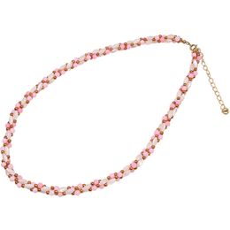 Firetti Damen Perlenkette "Schmuck Geschenk Messing Halsschmuck Halskette", Messing, L: 50 B: 8mm, rosa, Messing, B:8mm, Halsketten, Made in Germany