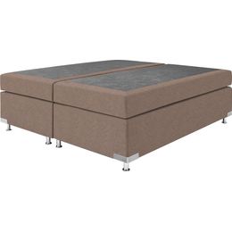 Boxspringbett, B:162cm L:201cm, beige, Westfalia Schlafkomfort, Strukturstoff (77% Polyester und 23% Viskose), Komplettbetten, "Holland", ohne