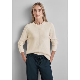 Street One Damen Strickpullover, beige, Gr. 44, unifarben, Web, 37% Baumwolle, 34% Polyacryl, 26% Polyester, 3% Elasthan, Pullover, aus softem