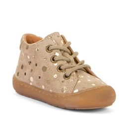 froddo Baby Lauflernschuh "OLLIES S LACES", Gr. 19, beige, Leder, metallic, Schuhe, Barfu&szlig;schuh, Kinderschuh mit herausnehmbarer Innensohle