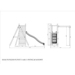 Fungoo Spielturm FUNNY3 mit Sandkasten Rutsche und versch. Ausf&uuml;hrungen