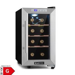 Klarstein Reserva 8 Uno Weink&uuml;hlschrank 23 Ltr 8 Fl 11-18 &deg;C 26 dB Edelstahl