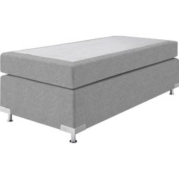 Boxspringbett, B:92cm L:201cm, grau, Westfalia Schlafkomfort, Strukturstoff (77% Polyester und 23% Viskose), Komplettbetten, "Holland", ohne