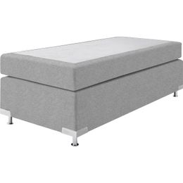 Boxspringbett, B:122cm L:201cm, grau, Westfalia Schlafkomfort, Strukturstoff (77% Polyester und 23% Viskose), Komplettbetten, "Holland", ohne