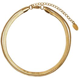 Firetti Damen Armband "Schmuck Geschenk Edelstahl Armkette, auch als Fußkette tragbar", 25cm, Edelstahl, gold, Edelstahl, Armbänder, Made in Germany