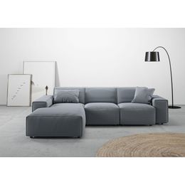 Ecksofa Andas, B:264cm H:71cm T:191cm, blau, 12% Polyaxryl, 88% Polyester, Wohnzimmer, Sofas, "Glimminge L-Form auch in Breitcord, Feincord + Easy